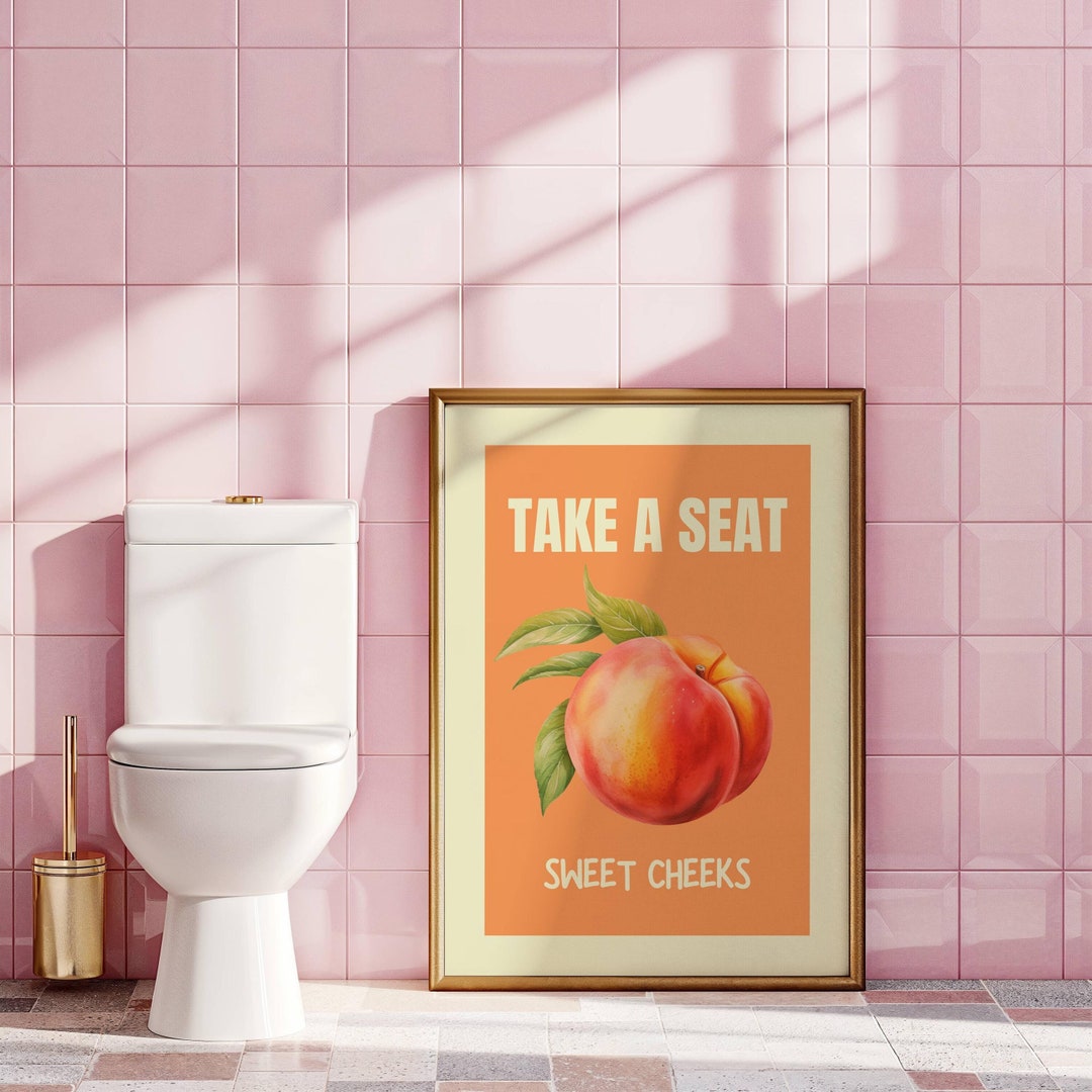 Sweet Cheeks Bathroom Wall Art, Funny Bathroom Print, Above the Toilet ...