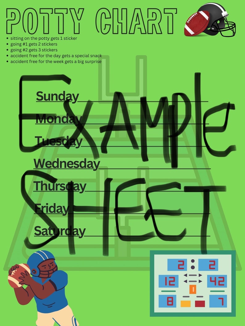 Football Potty Chart - Etsy
