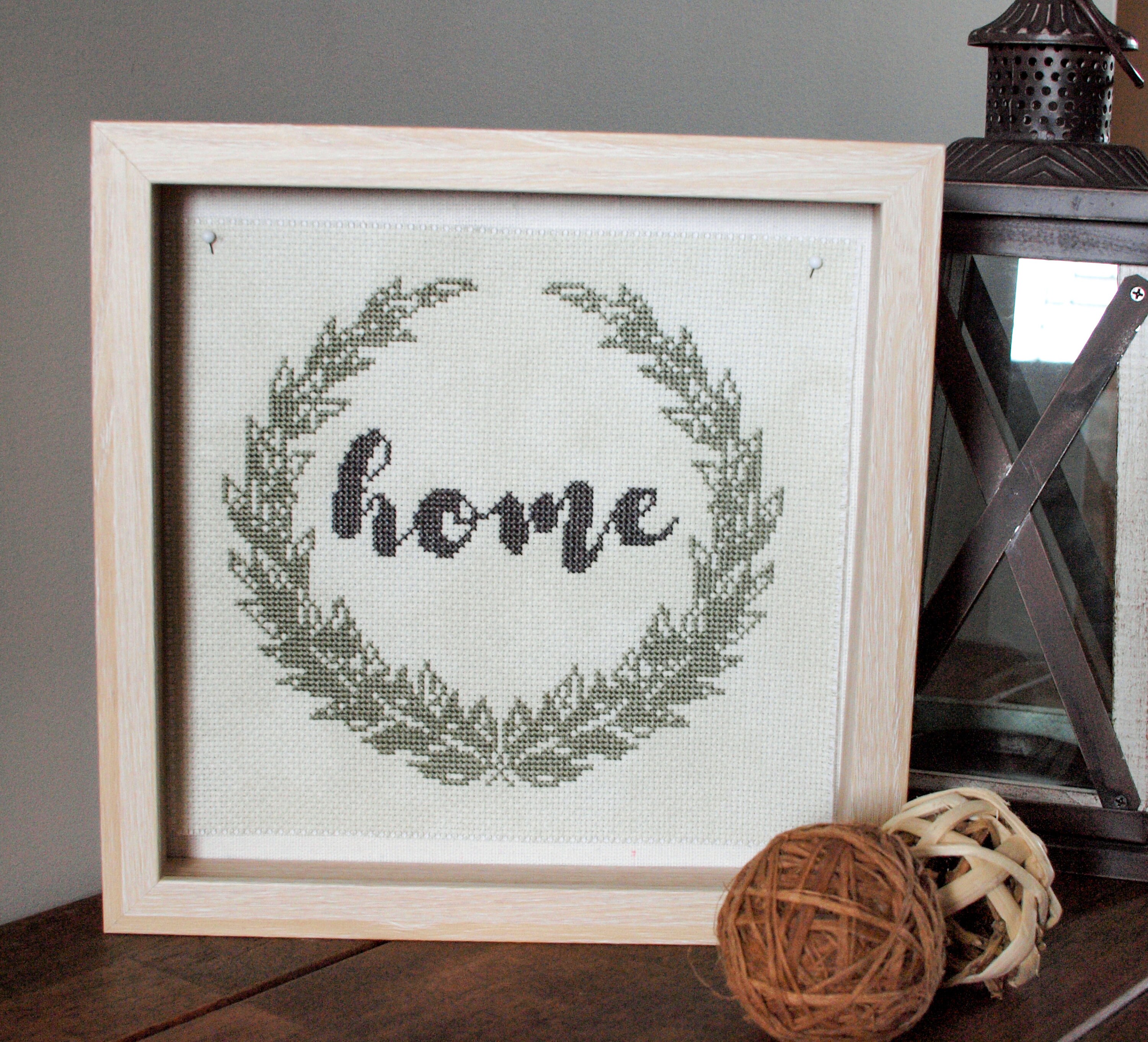 Home Cross Stitch Pattern Pdf Farmhouse Style Vintage Wreath - Etsy Canada