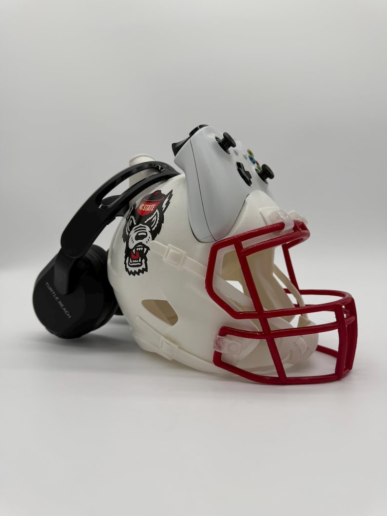 Xbox Controller & Headset Stand (3D Printed) Football Helmet - Carolina ...