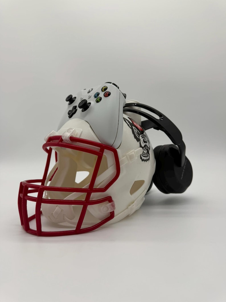 Xbox Controller & Headset Stand (3D Printed) Football Helmet - NC State ...