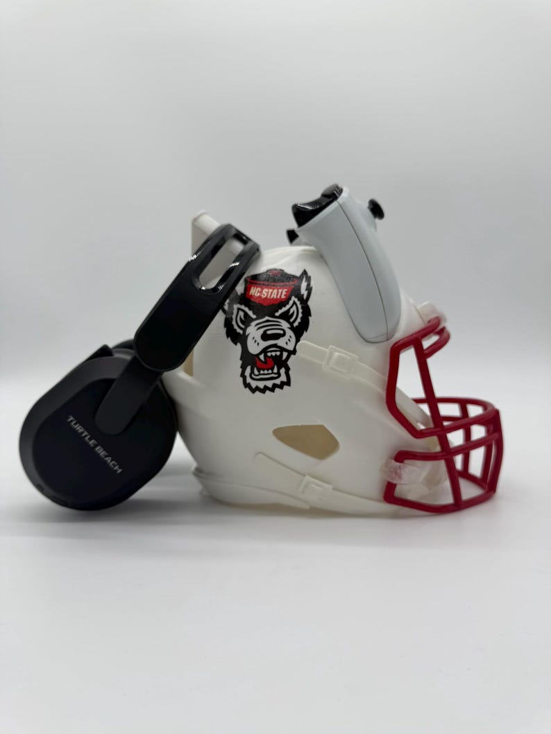 Xbox Controller & Headset Stand (3D Printed) Football Helmet - NC State ...