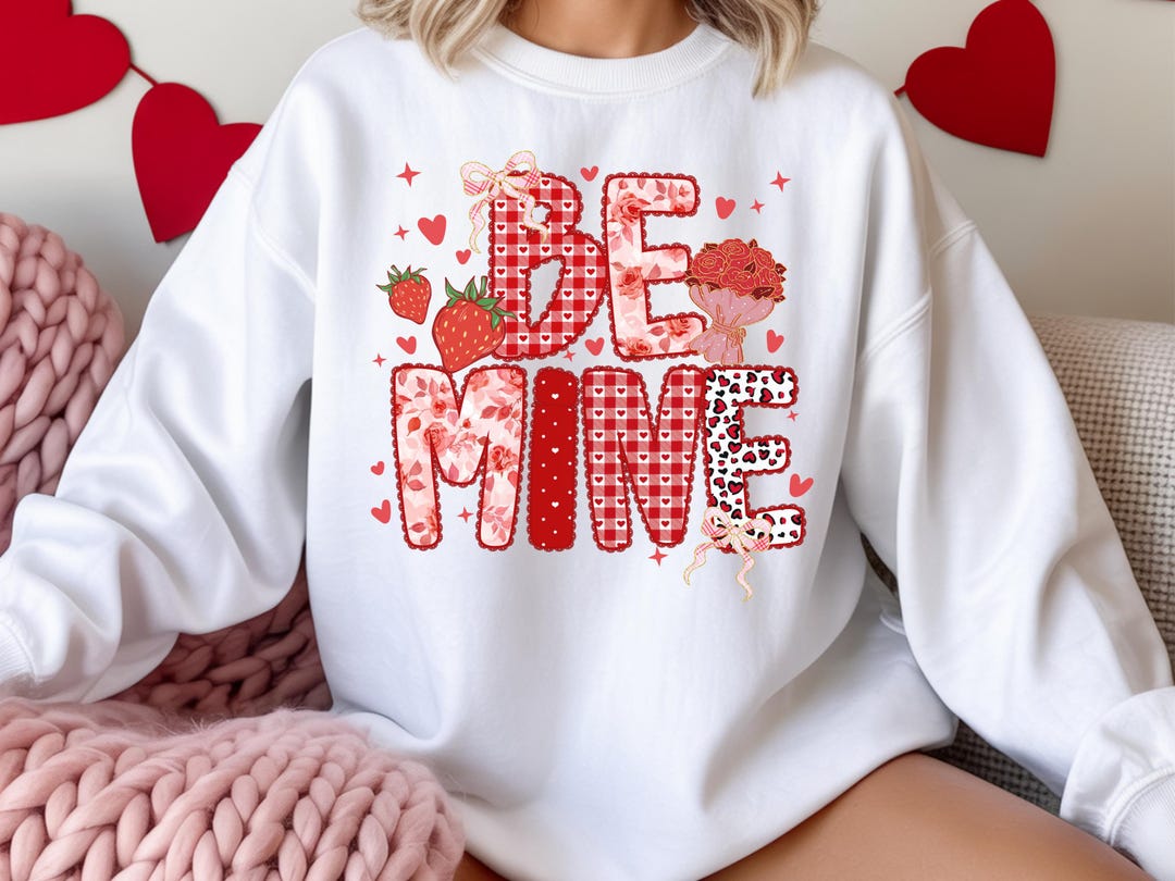 Be Mine Doodle PNG, Valentine's Day Png, Coquette Bow Png, Preppy Heart ...