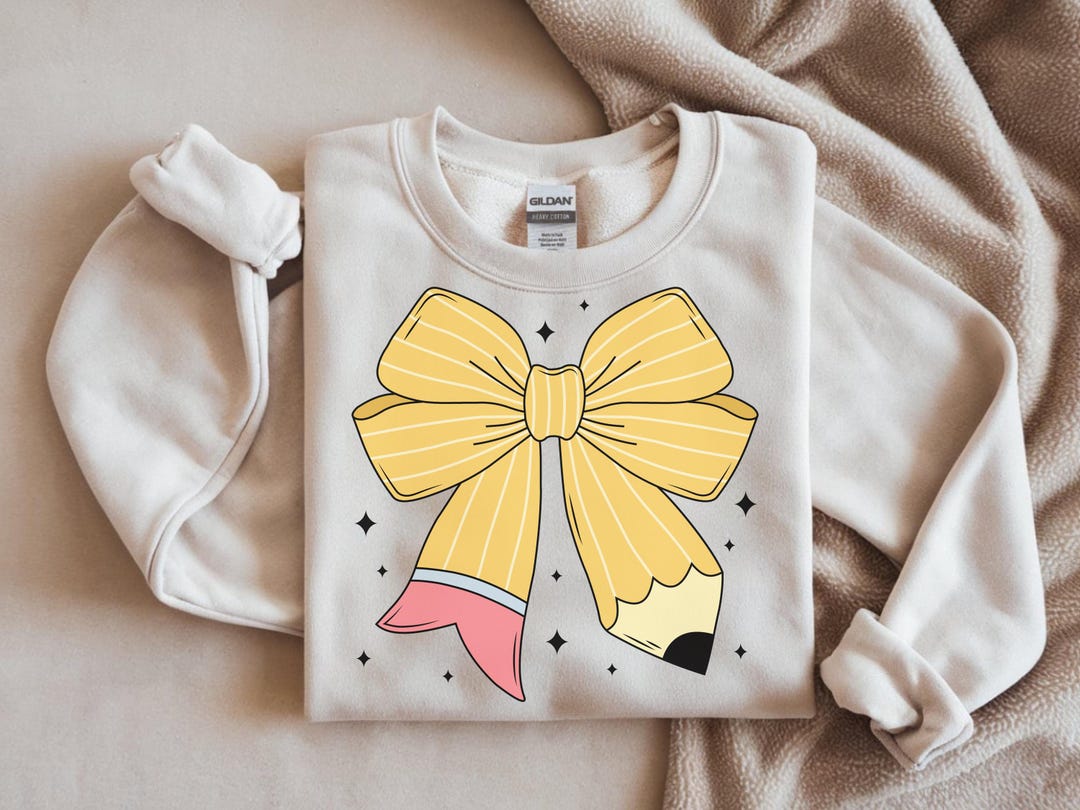 Teacher Pencil Bow PNG, Coquette Design (digital Download) - Etsy
