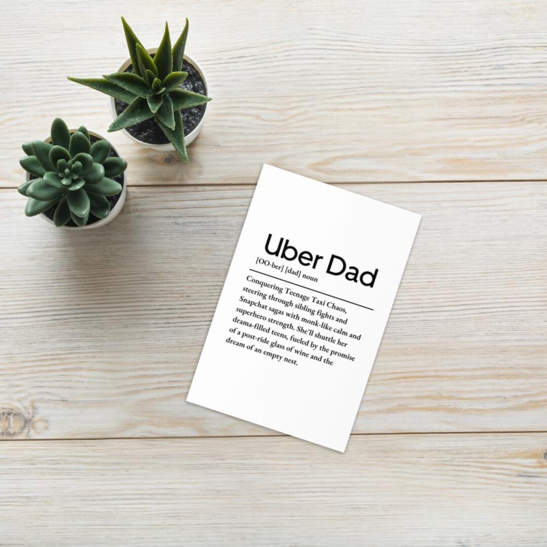 Uber Dad Greeting Card , Funny Greeting Card, Unique Father's Day ...