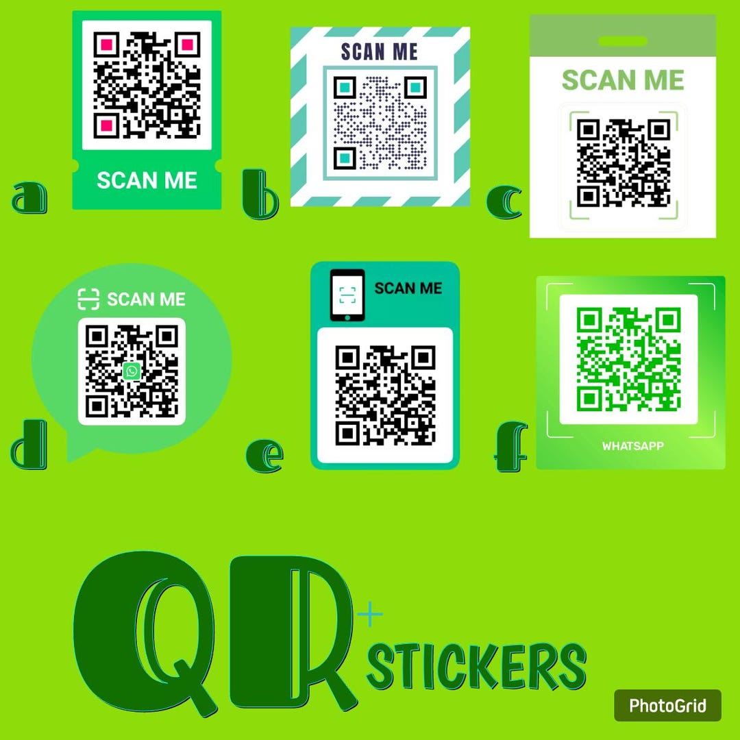 WHATSAPP QR STICKERS Matte Sticker Sheets Round Cut Squares 1" 2" 3" 4 ...