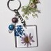 Pretty Pink & Blue Flower Keychain With Sparkly Clay and Glass Beads ...