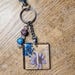 Pretty Pink & Blue Flower Keychain With Sparkly Clay and Glass Beads ...