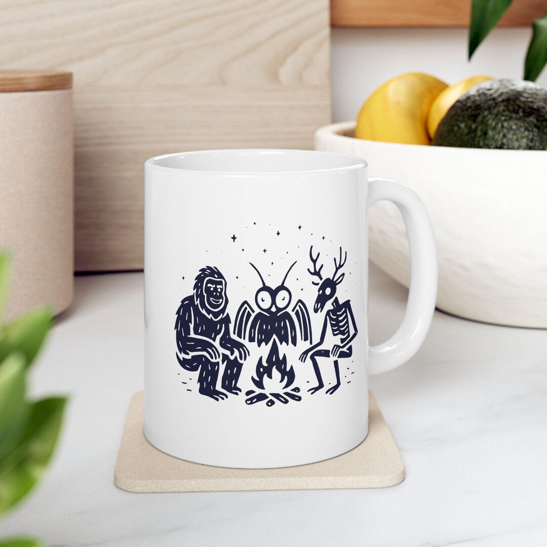 Cozy Cryptids Camping Mug, Campfire Mug Gift - Etsy