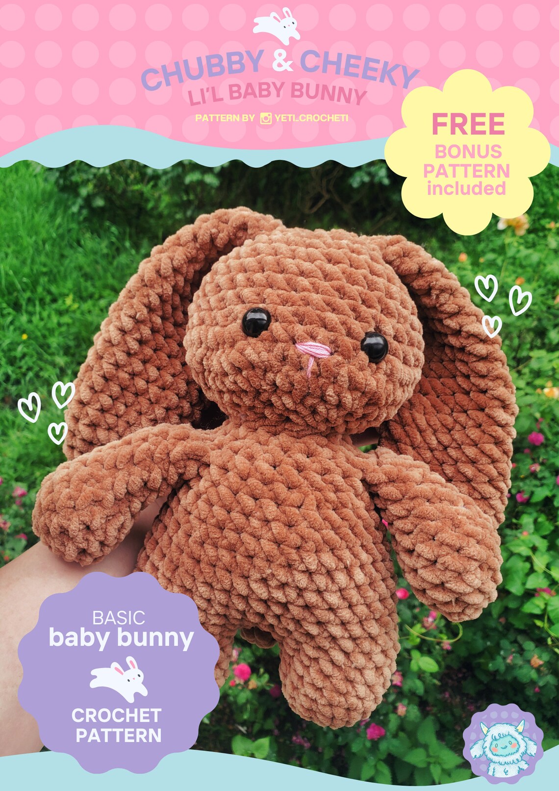 CROCHET PATTERN | Chubby & Cheeky Baby Bunny Pattern - Basic Plushie ...
