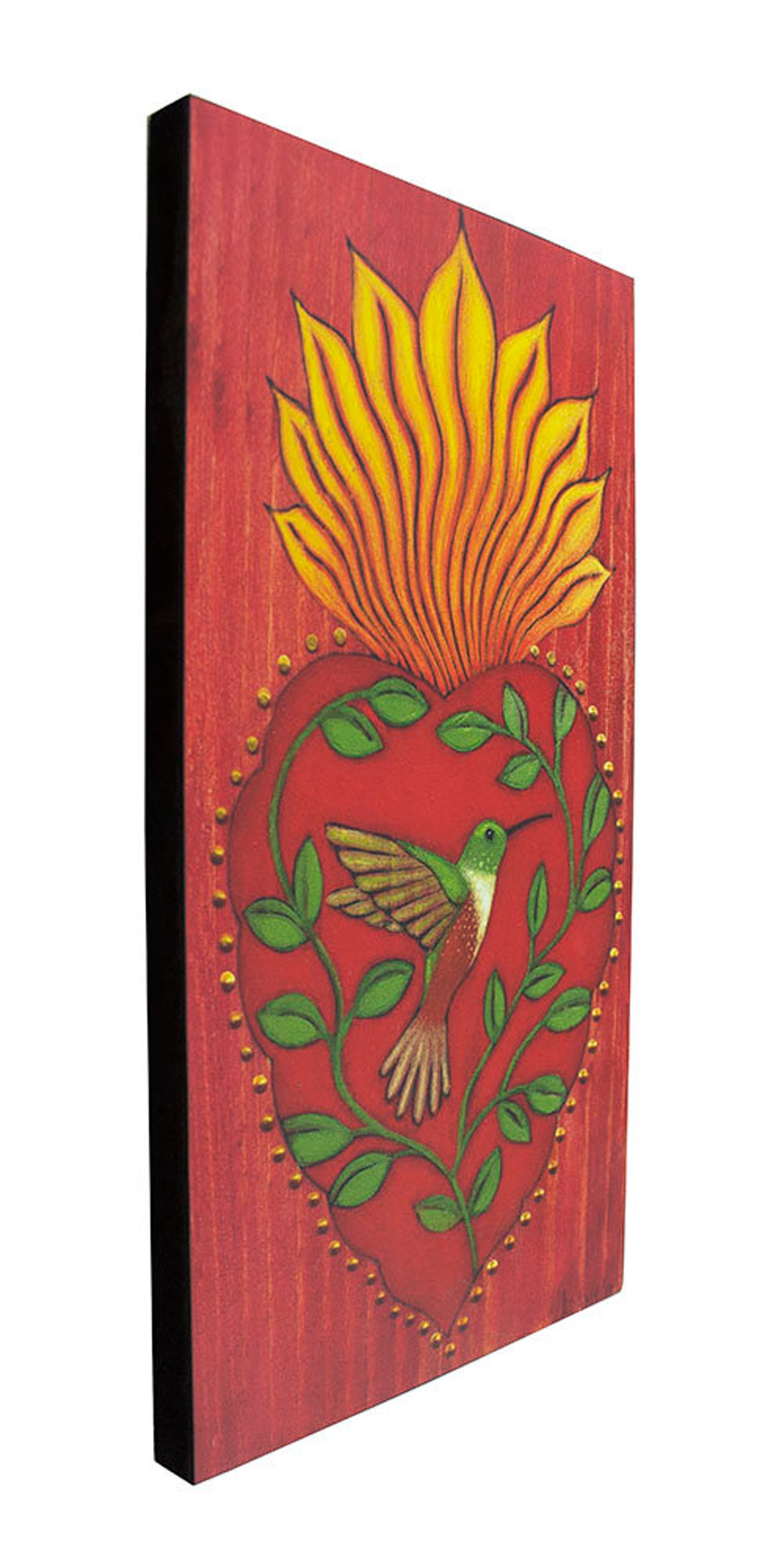 Red Sacred Hummingbird Heart Painting - CANVAS GICLEE PRINT - Valentine ...