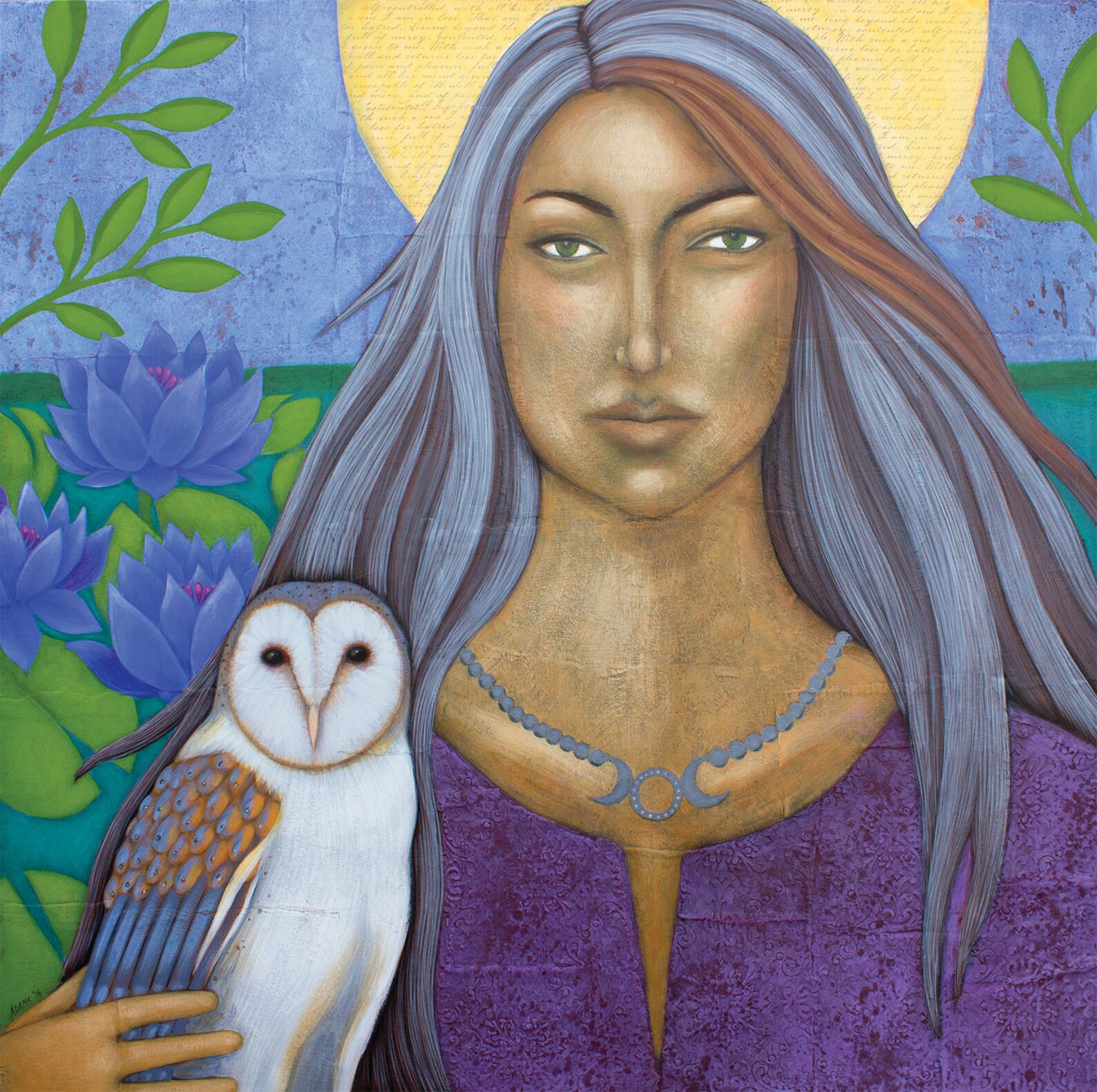 Wisdom Goddess Crone and Owl Paper Giclee Print of Original - Etsy