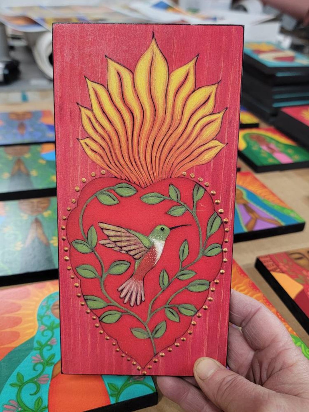 Hummingbird Heart Print of Painting by Tamara Adams - Etsy