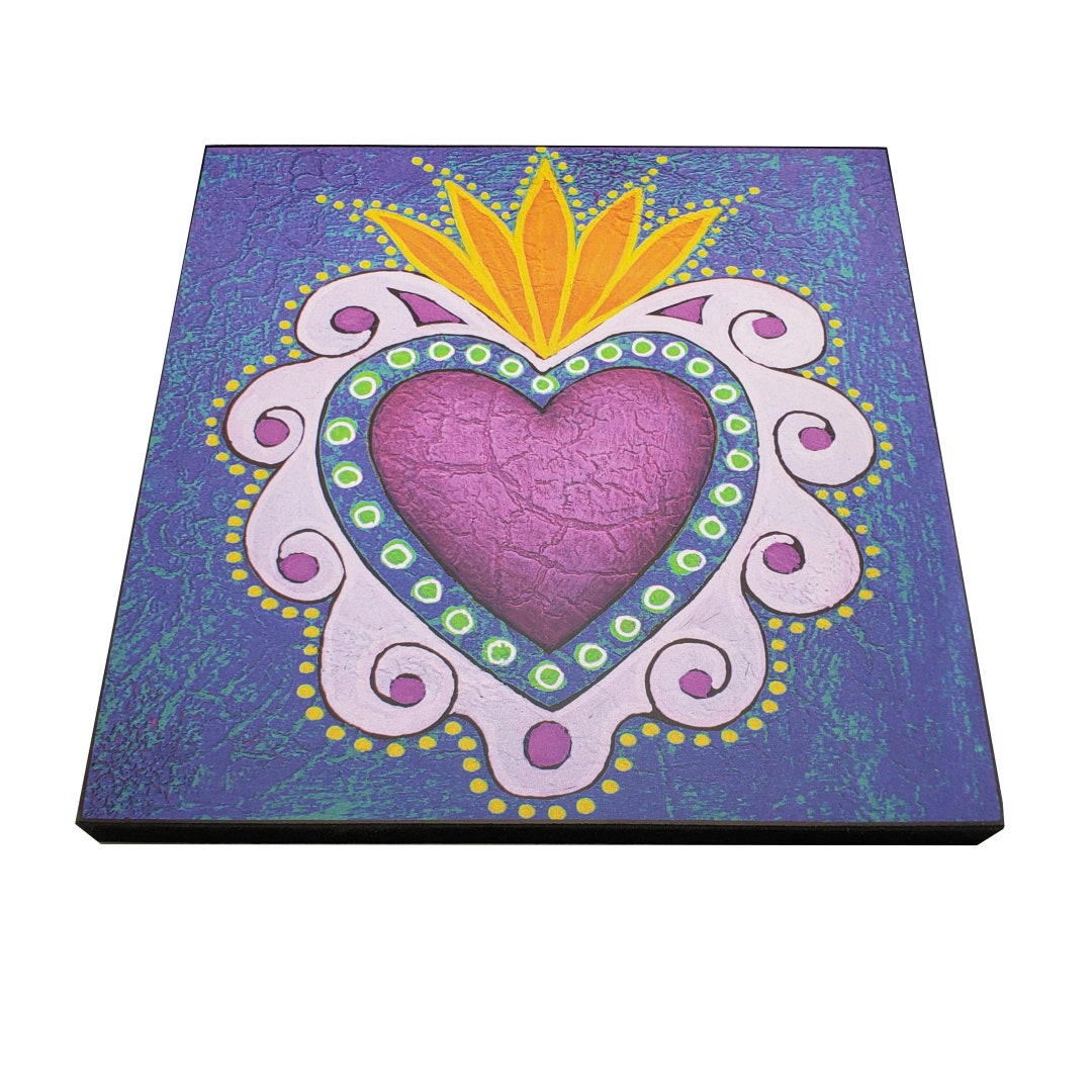 Purple Heart - Art Print of Mixed Media Painting by Tamara Adams - Etsy