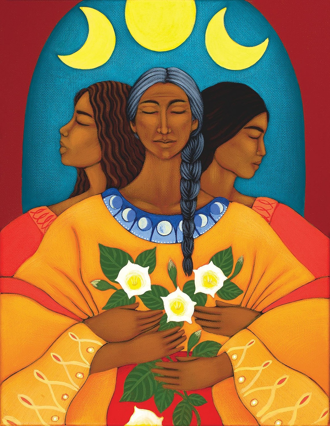 Maiden, Mother, Crone - Triple Moon Goddess Art - Canvas Giclee Print ...