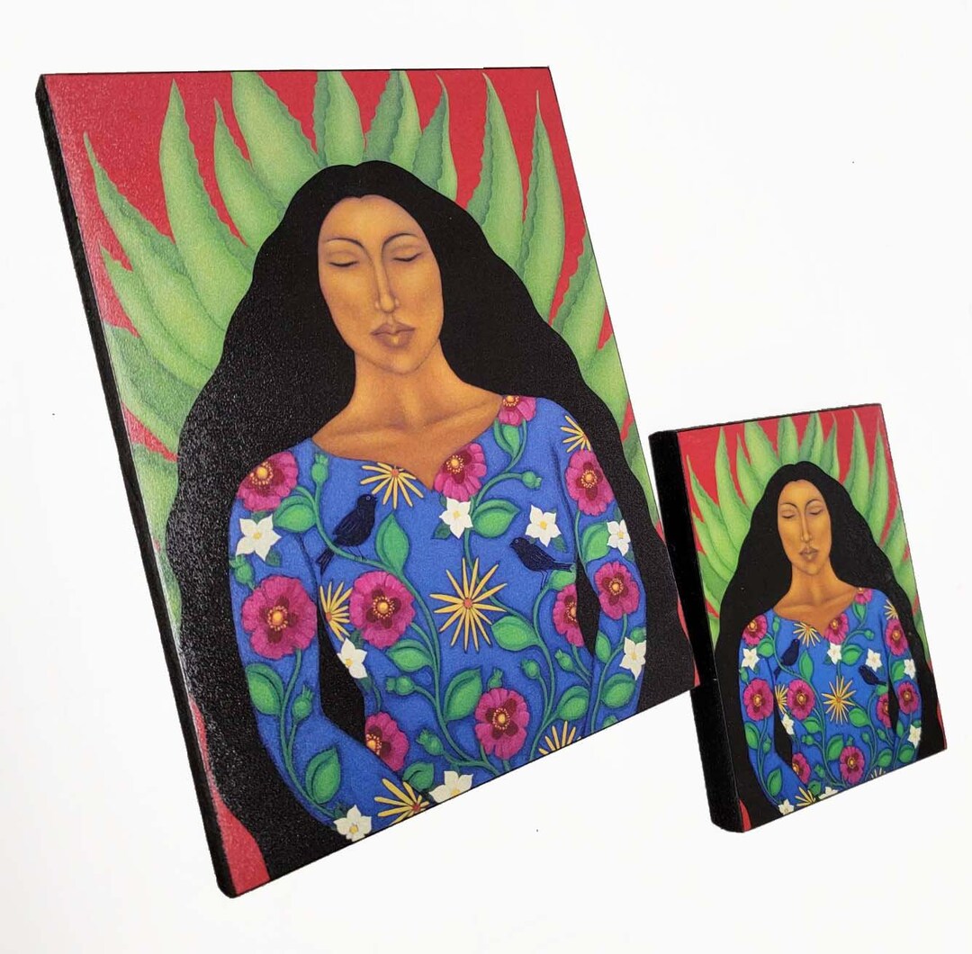 Agave Goddess Wood Mounted Art Print of Original Acrylic - Etsy