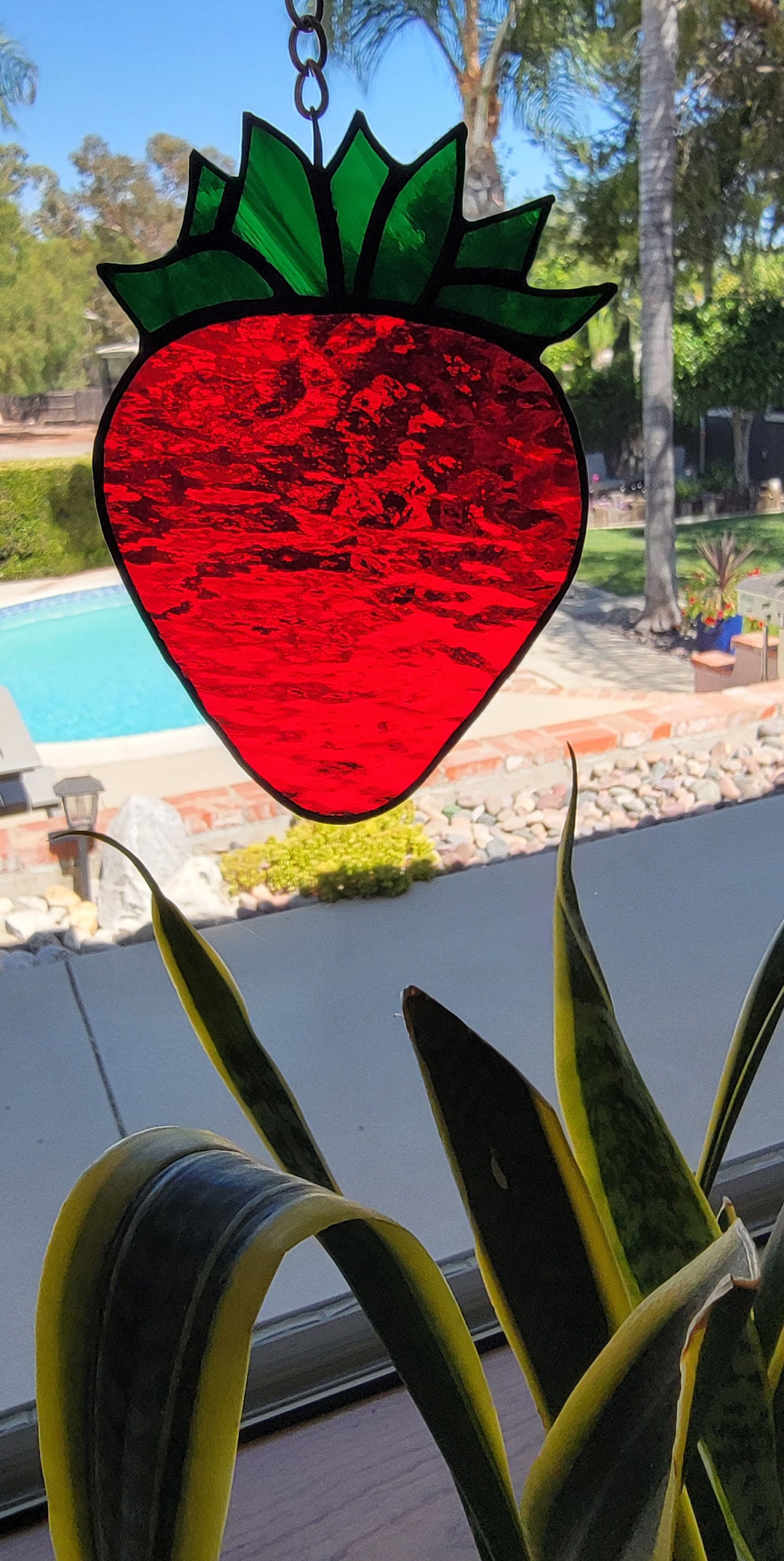 Strawberry Stained Glass Suncatcher - Etsy