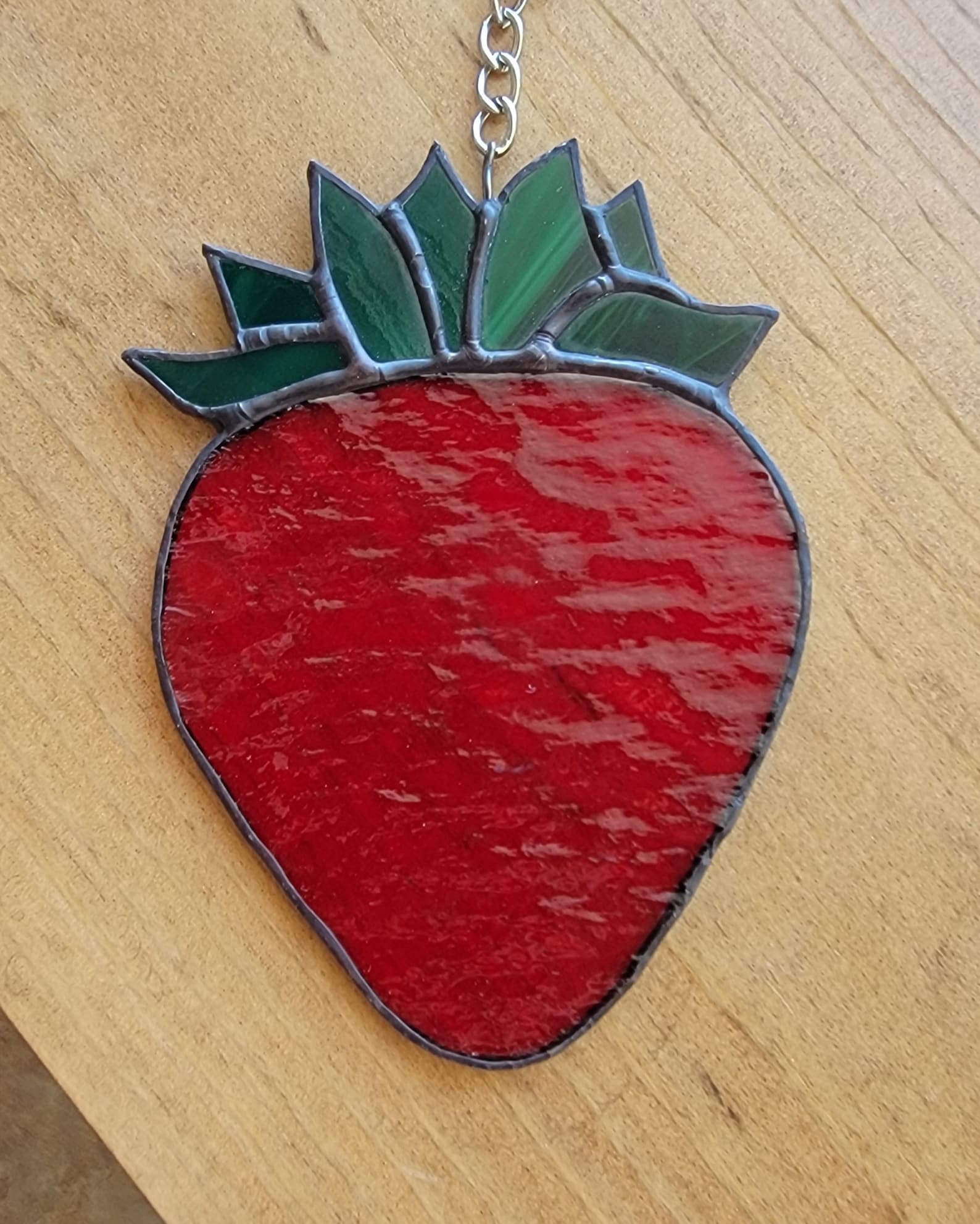 Strawberry Stained Glass Suncatcher - Etsy