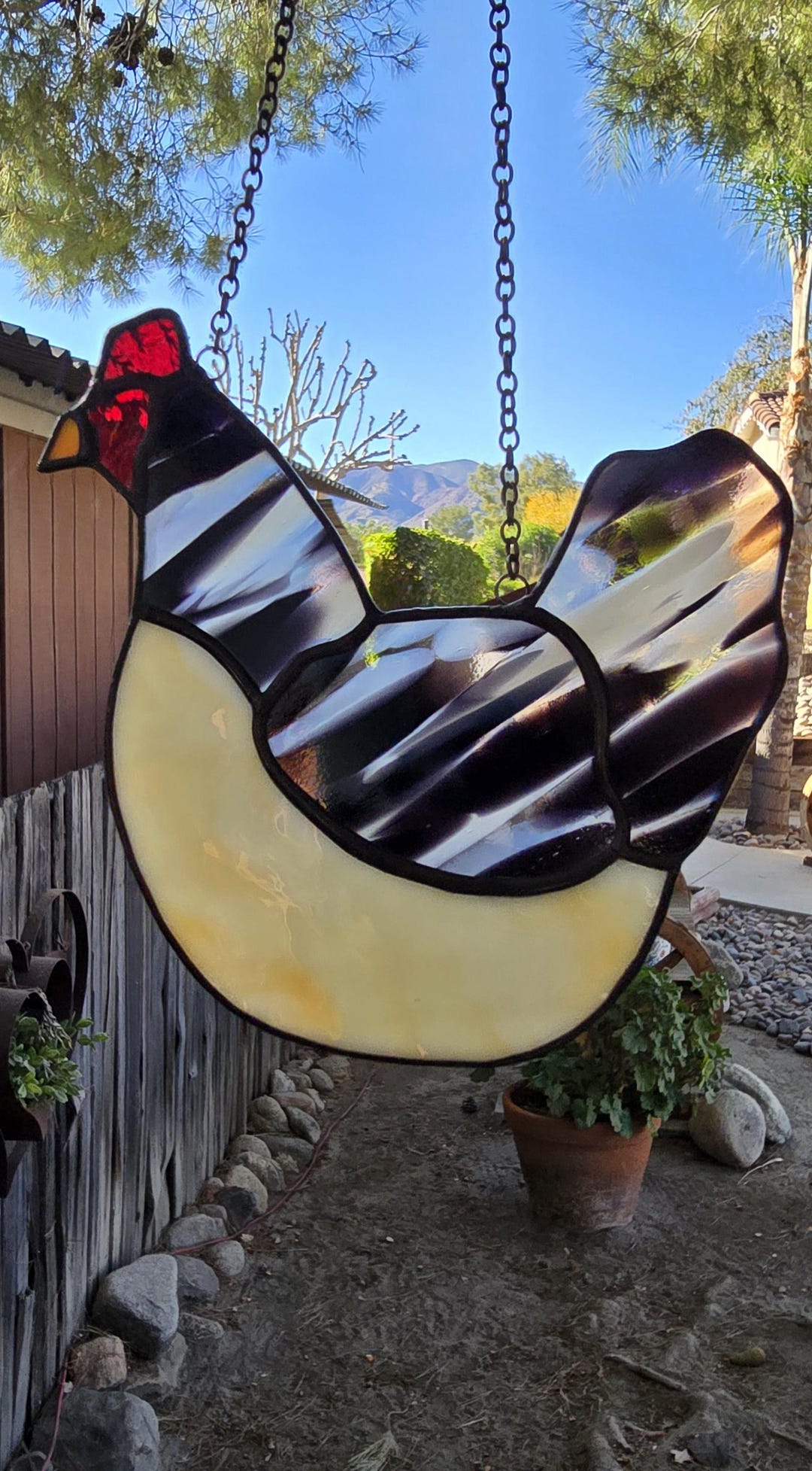Stained Glass Chicken Suncatcher - Etsy