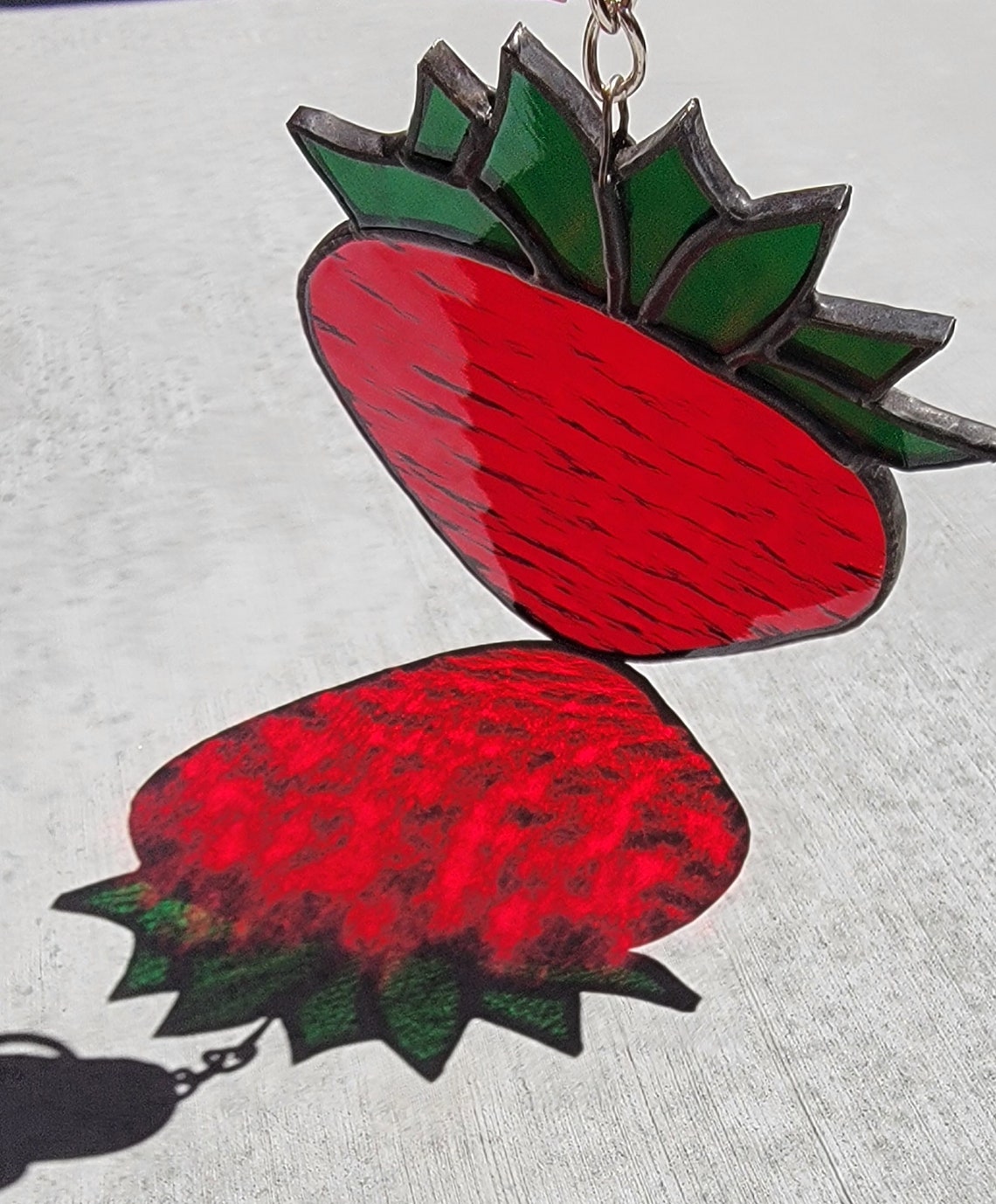 Strawberry Stained Glass Suncatcher - Etsy