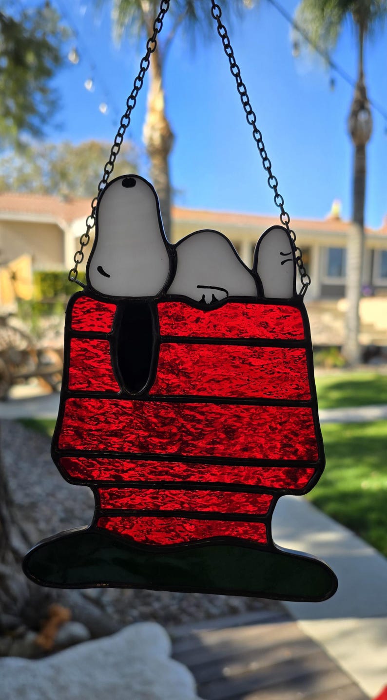 Stained Glass Snoopy Suncatcher - Etsy