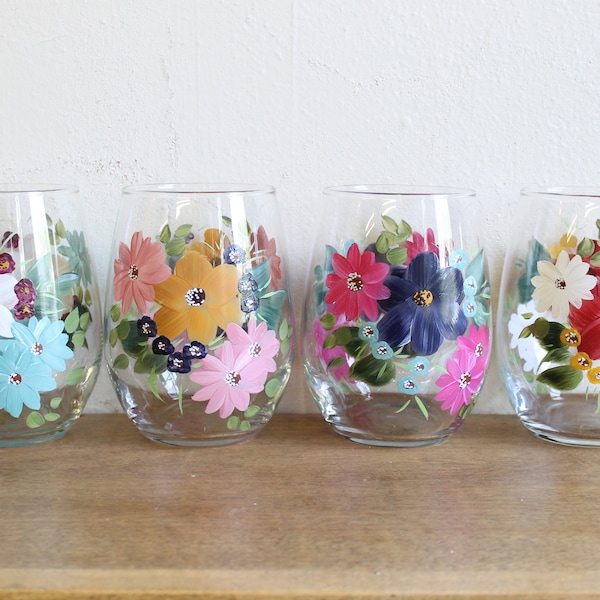 Hand Painted Glasses - Etsy