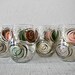 Stemless Wine Glasses Hand Painted Green, Peach, Sienna Swirl Design - Etsy