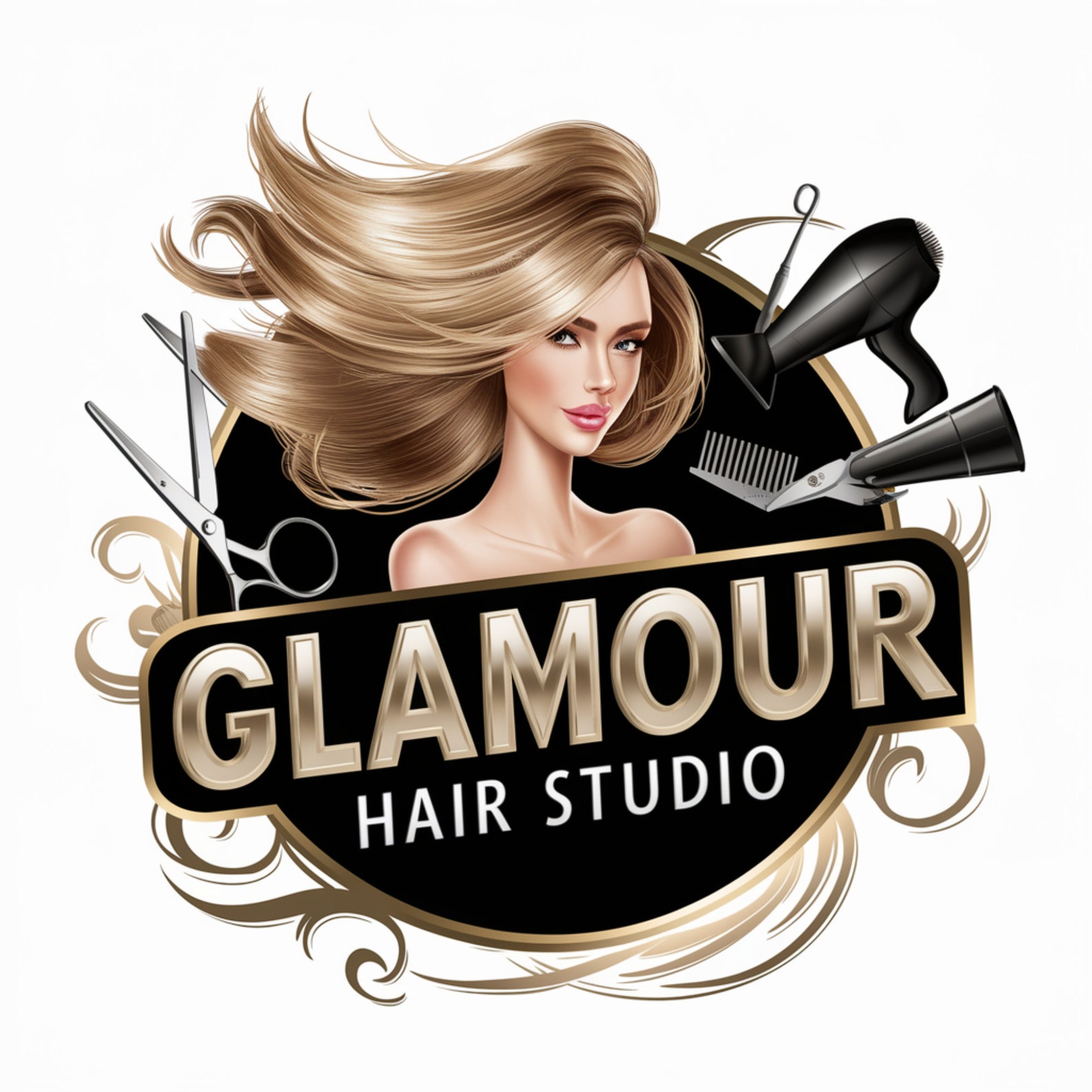 Custom Hair Salon Logo Beauty Salon Logo Hair Stylist Logo Barber Shop ...