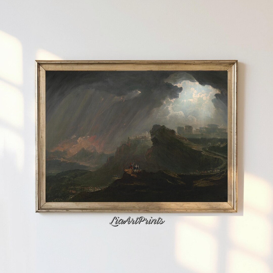 Dramatic Biblical Scene Joshua Commanding the Sun to Stand Still Epic ...