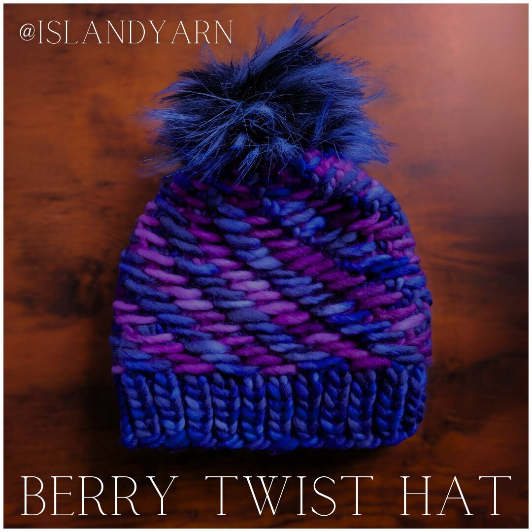 Knitting Pattern - Berry Twist Hat by Island Yarn - Etsy