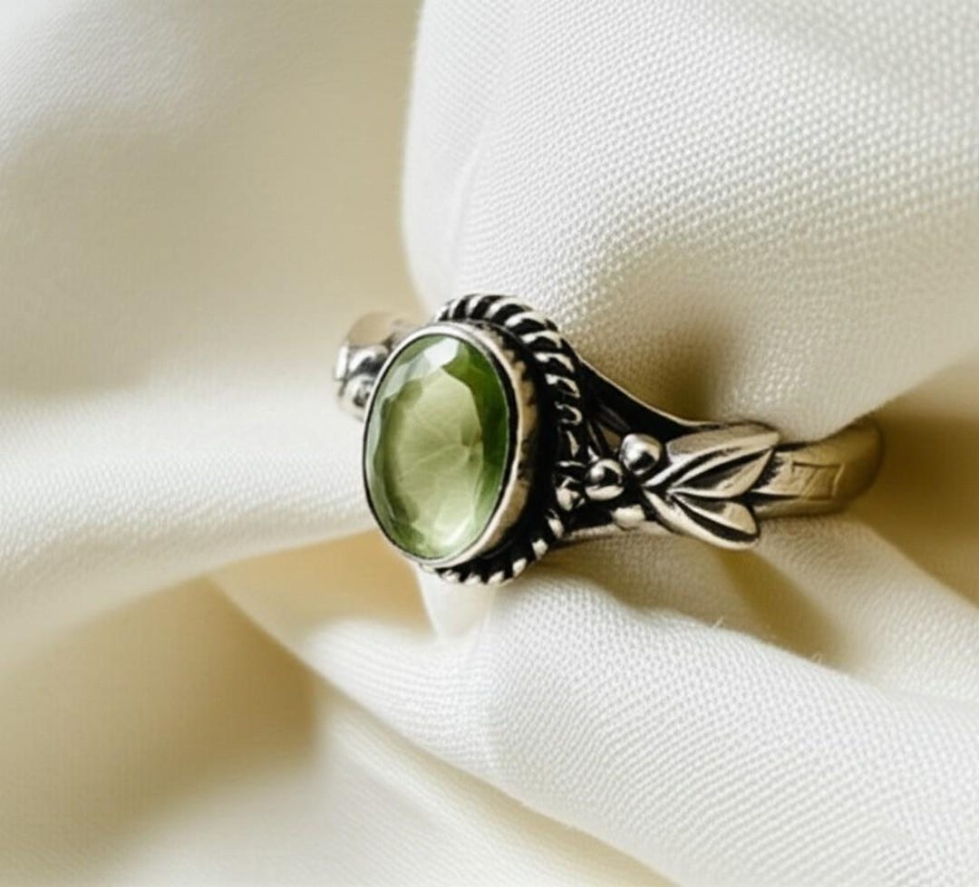 Peridot Ring Sterling Silver, Oval August Birthstone Ring, Handmade ...