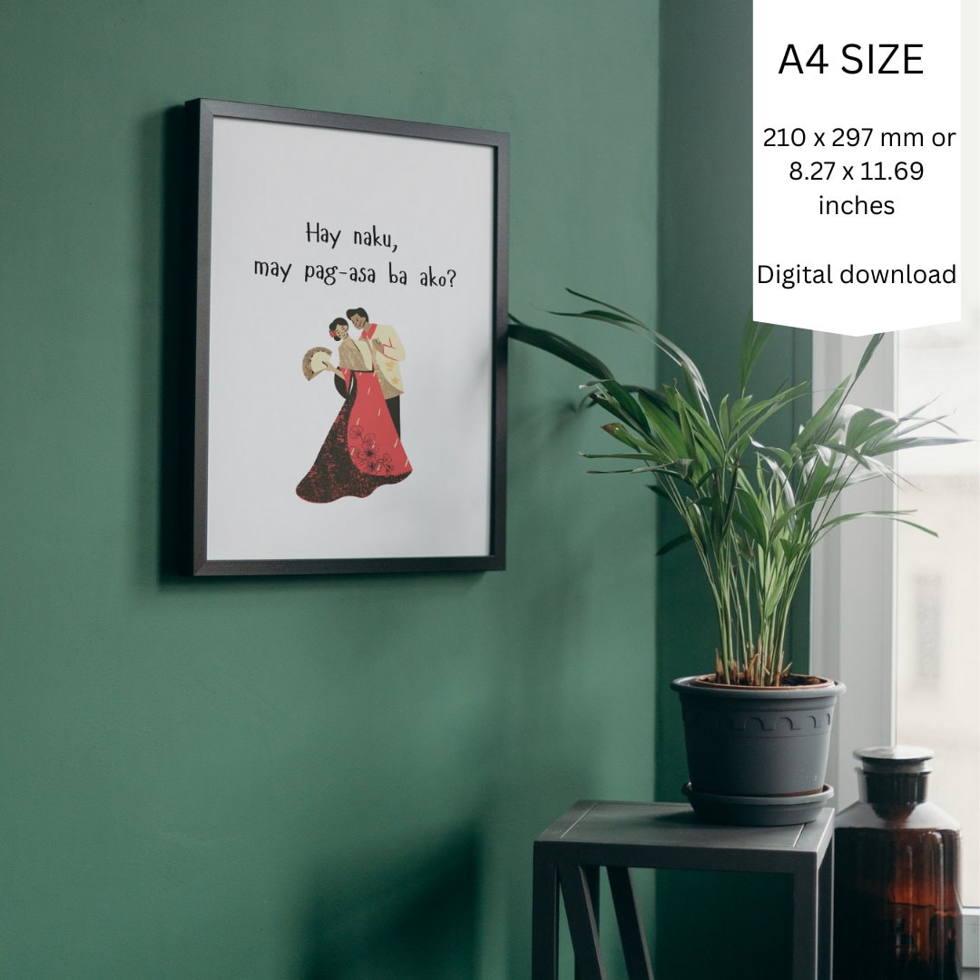 Filipino Couple Poster: 'hay Naku, May Pag-asa Ba Ako?' Tagalog Print ...