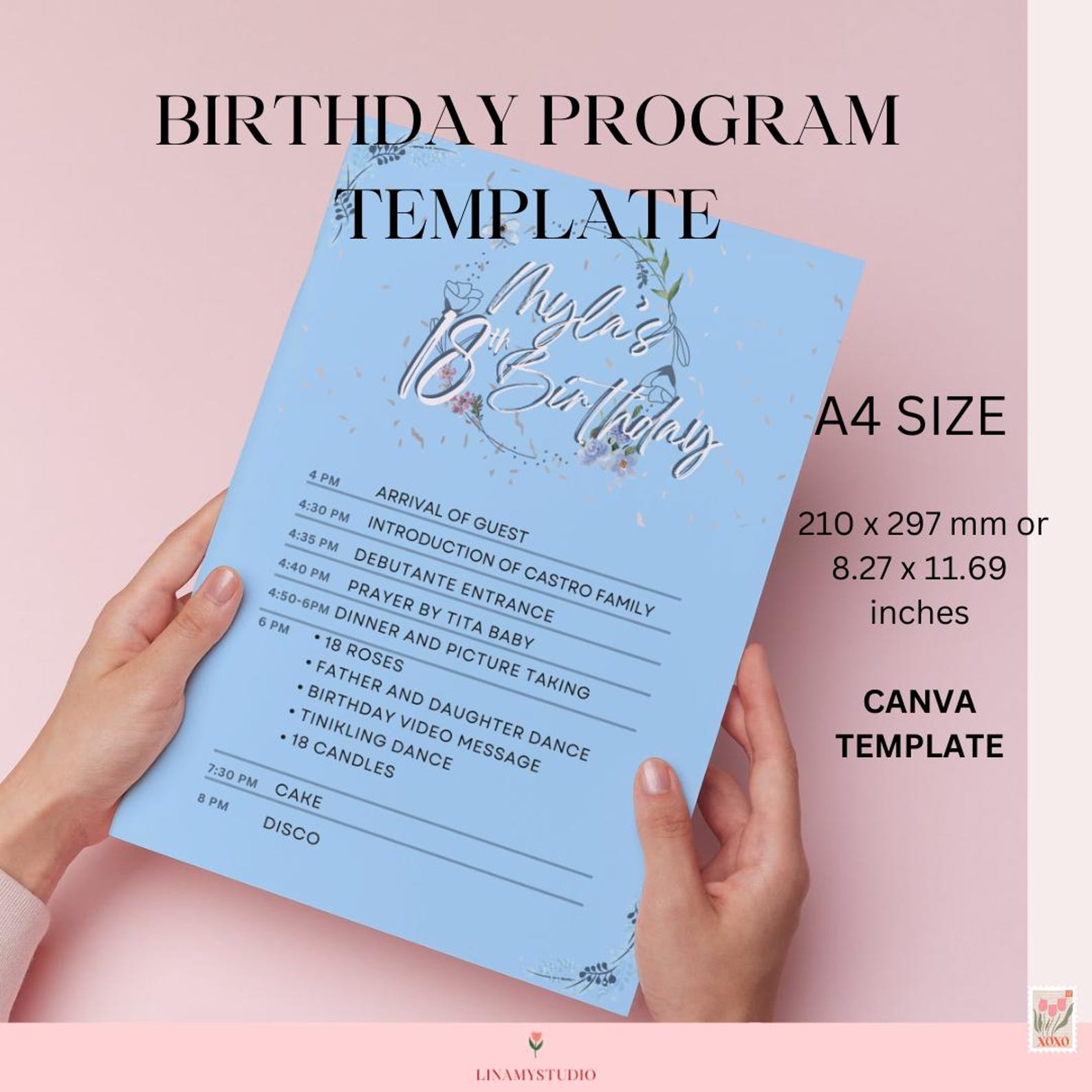 18th Birthday Debut Program Template: Filipino Debut (digital Download ...