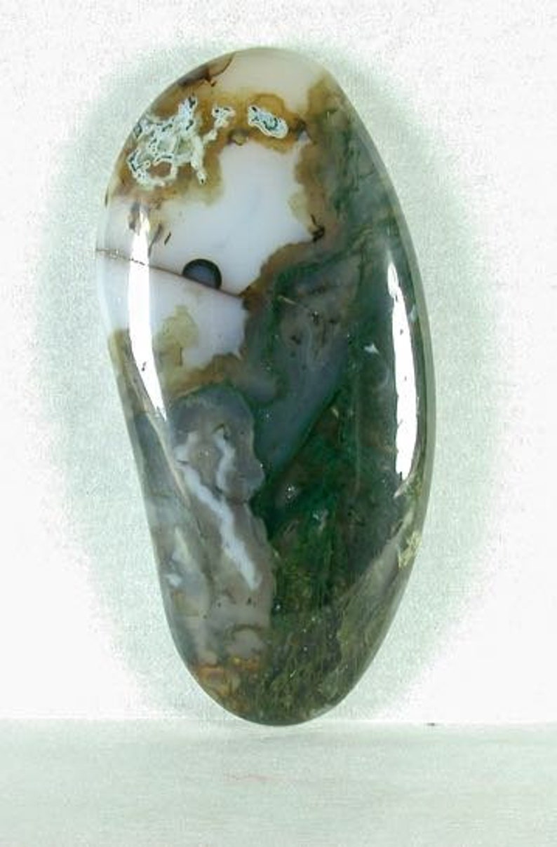 Montana Moss Agate Freeform Cabochon 22x46x5mm - Etsy