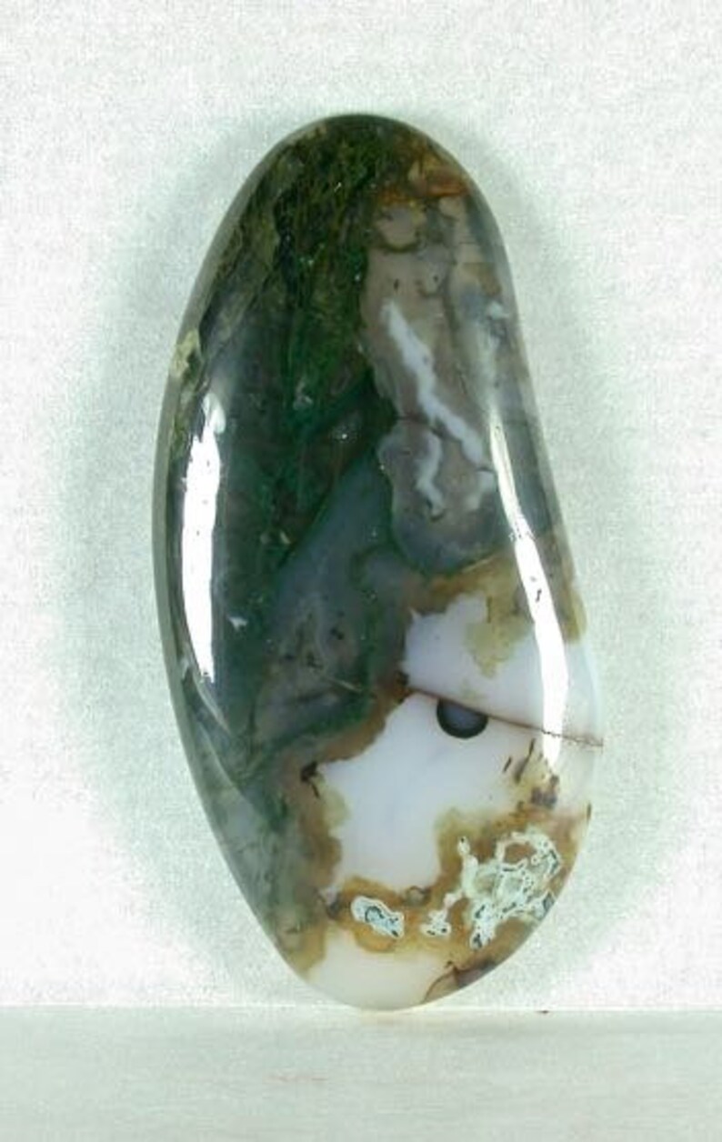 Montana Moss Agate Freeform Cabochon 22x46x5mm - Etsy