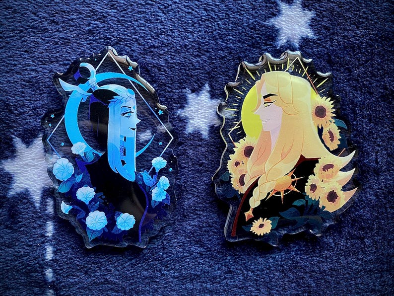 Sun and Moon Acrylic Pins - Etsy