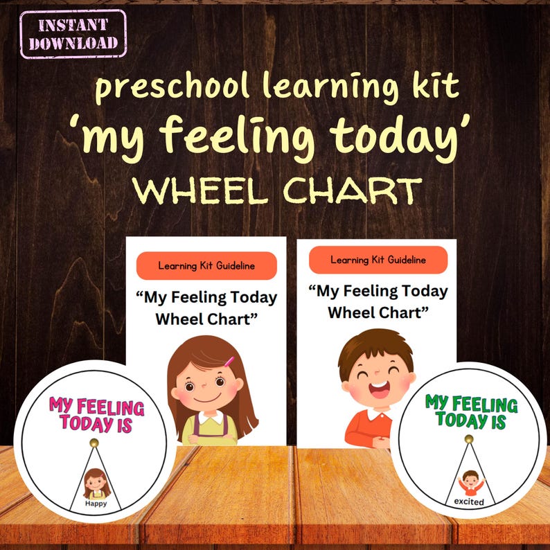 Preschool Wheel Chart 'my Feeling Today - Boy & Girl' - Etsy
