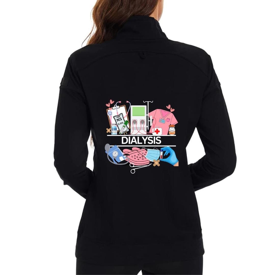 Black Dialysis Nurse Scrub Jacket - Etsy