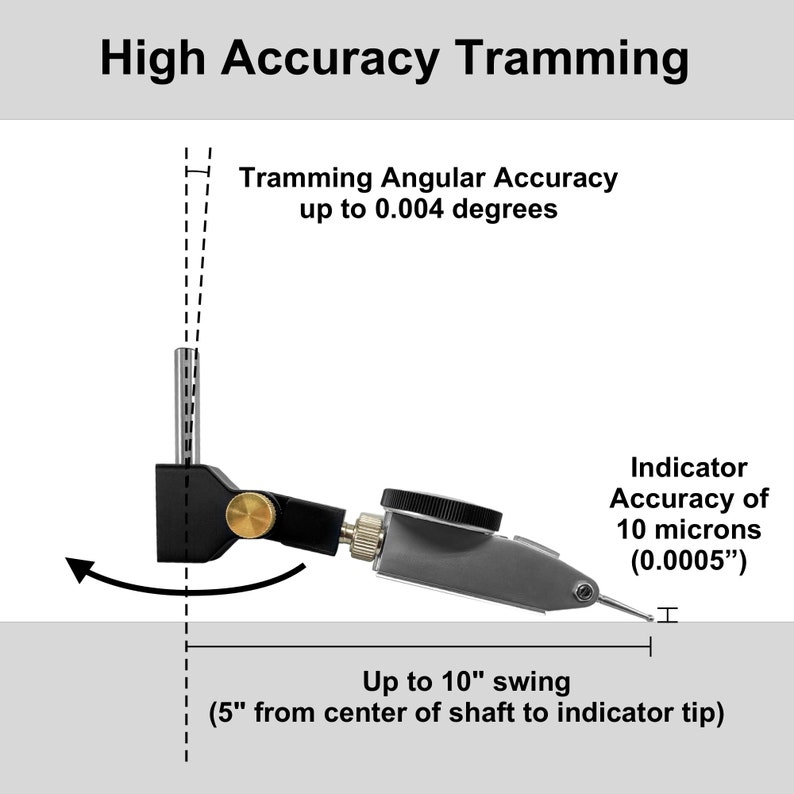 High-accuracy CNC Tram Tool, Includes Dial Test Indicator, Fits Small ...