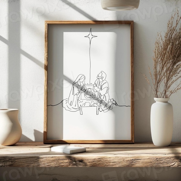 Nativity Line Art - Etsy