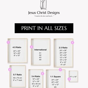Jesus Christ Portrait Line Art Print, Christian Wall Decor (digital ...