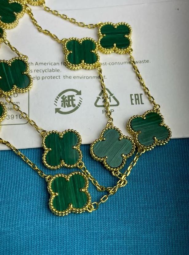 Vintage Alhambra Green Van Cleef 20 Motif Pendant Necklace 18k Gold - Etsy