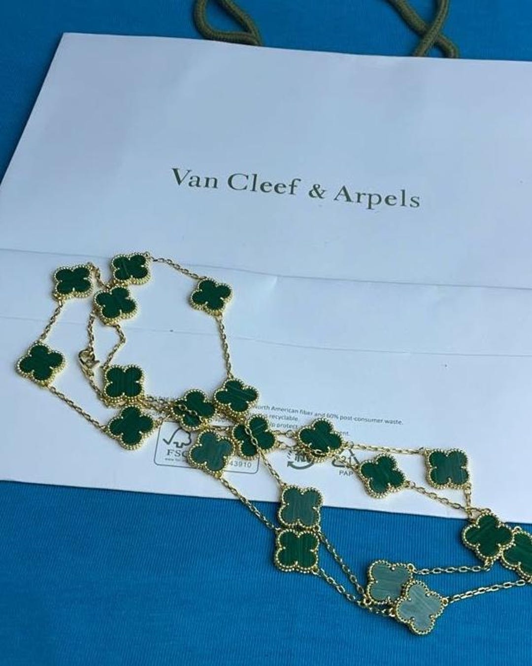 Vintage Alhambra Green Van Cleef 20 Motif Pendant Necklace 18k Gold - Etsy