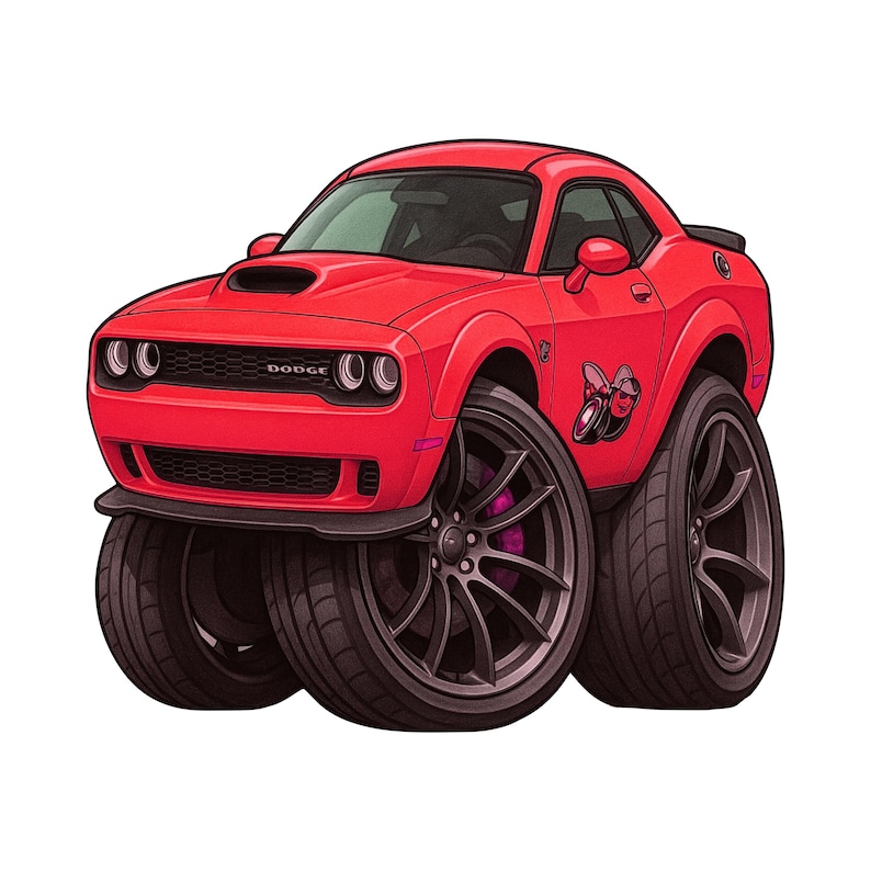 Set of 3 Funny Muscle Car Pngs | Hot Rod Caricature Clipart | Mopar ...