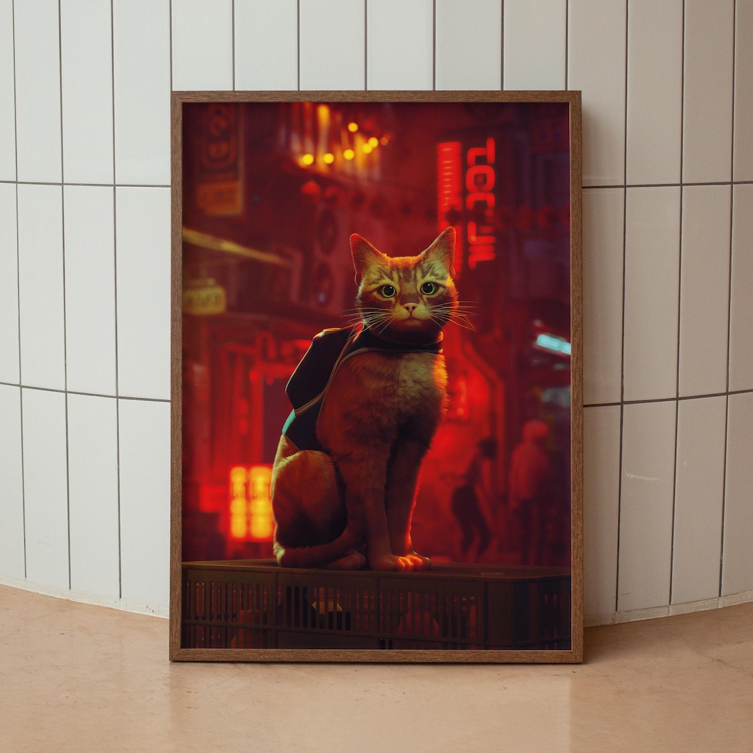 Stray Game Poster, Gaming Poster, Gaming Gifts, Stray Game Art, Cat ...