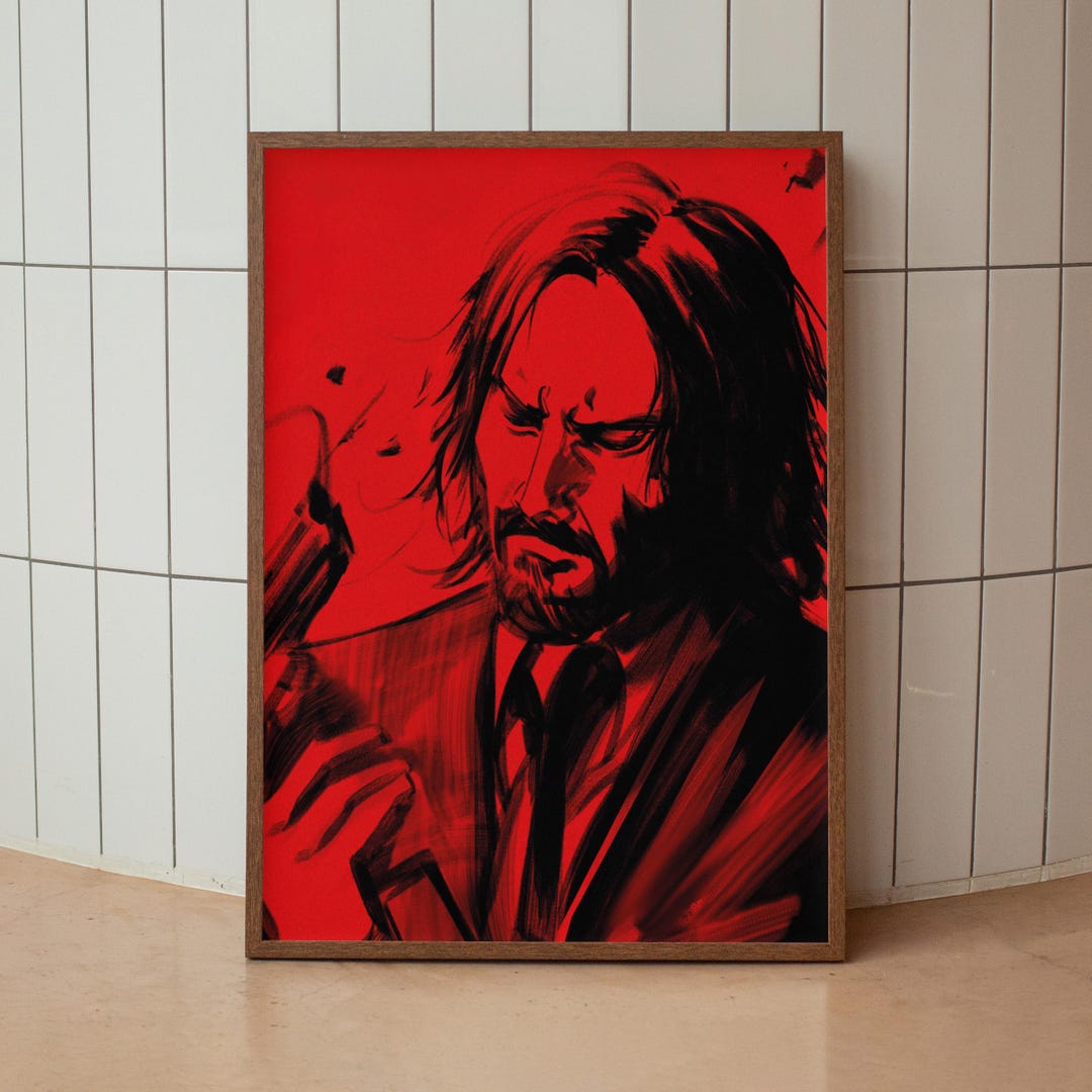 John Wick Poster, Keanu Reeves Poster, Printable Wall Art, Minimalist ...