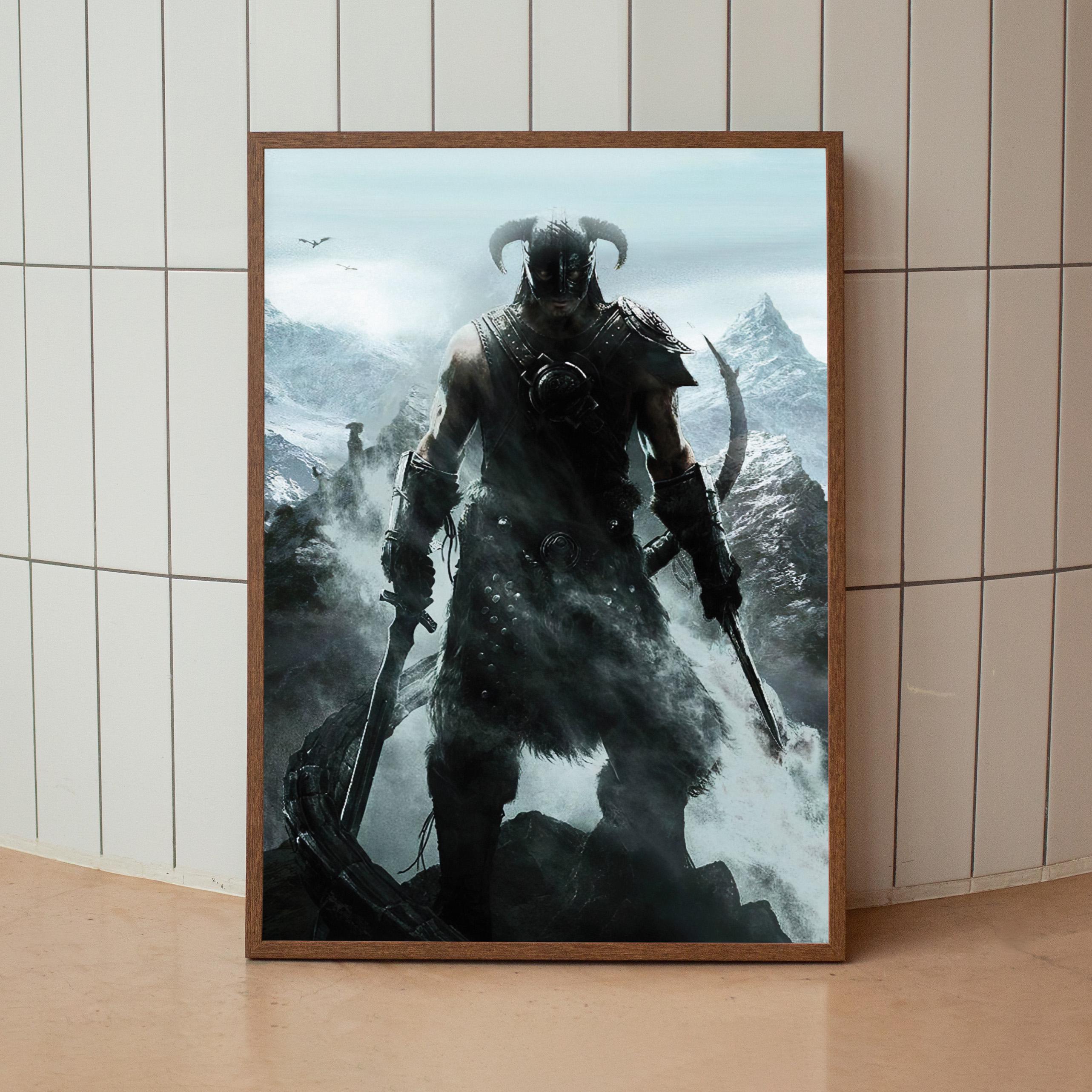 The Elder Scrolls Skyrim Poster, Dragonborn Wall Art, Game Poster Gift ...