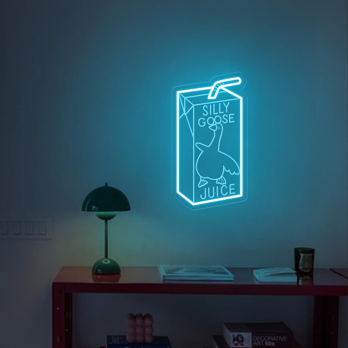 Silly Goose Juice Neon Sign, Funny Goose Sign, Animal Quote, Silly ...