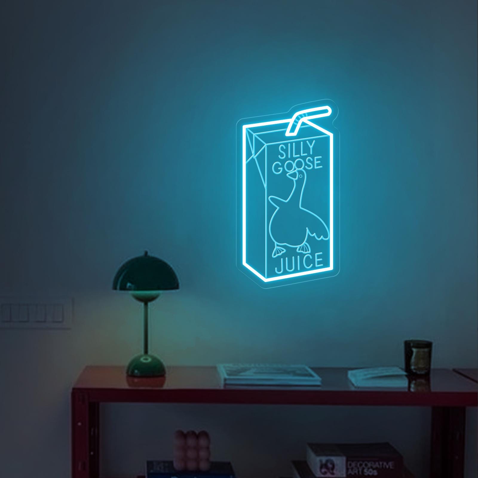 Silly Goose Juice Neon Sign, Funny Goose Sign, Animal Quote, Silly ...