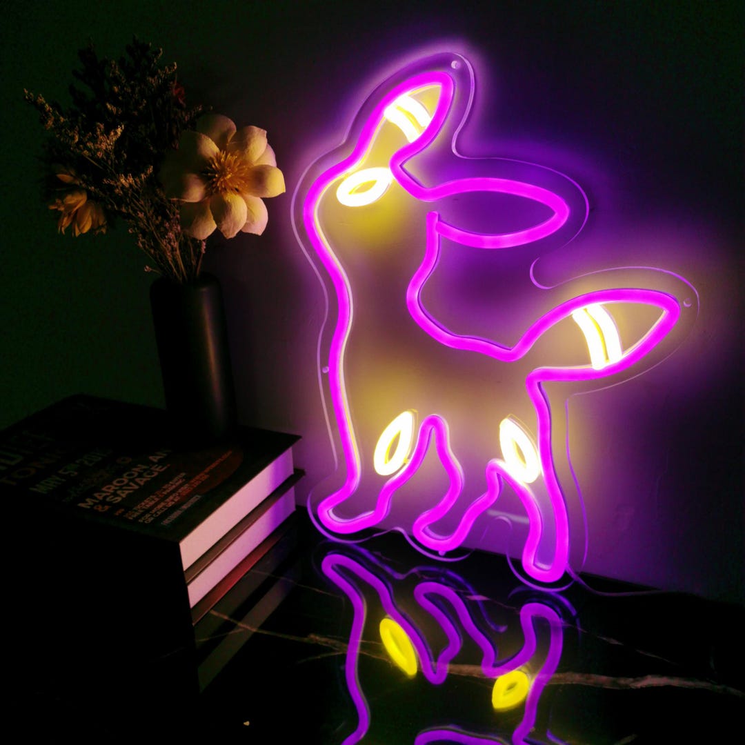 ESPEON ANIME LED Neon Sign, Pokemon Neon Sign,kids Room Wall Art, Game ...